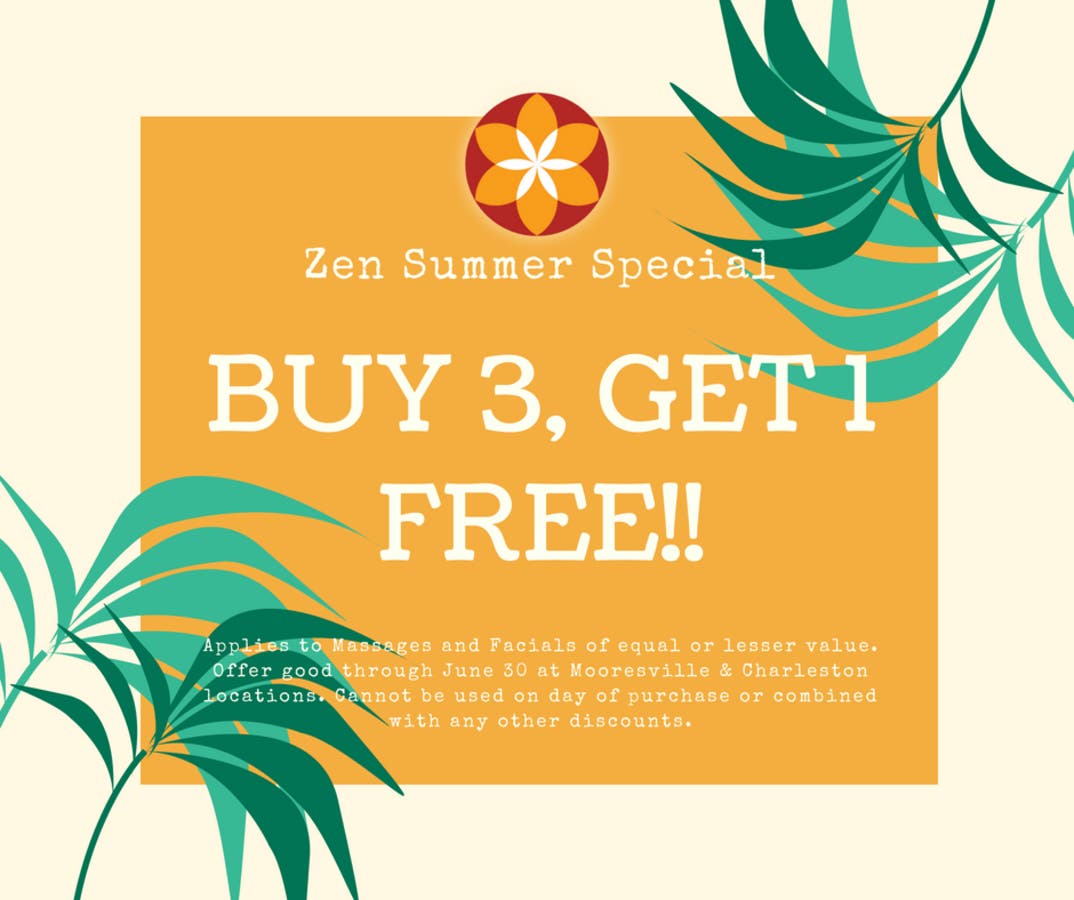 Zen Massage Mooresville Summer Special - Buy 3 Get 1 FREE ...