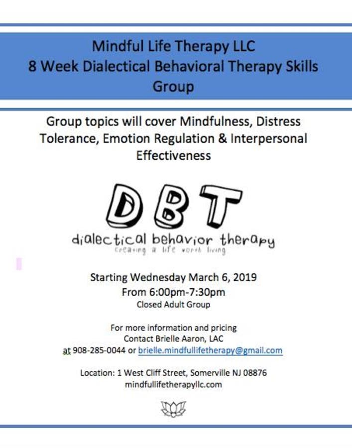 8 Week Group Therapy by Mindful Life Therapy LLC - Bridgewater, NJ Patch