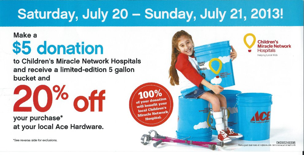 Children's Miracle Network 20% Off Bucket Sale | Fairfax City, VA Patch