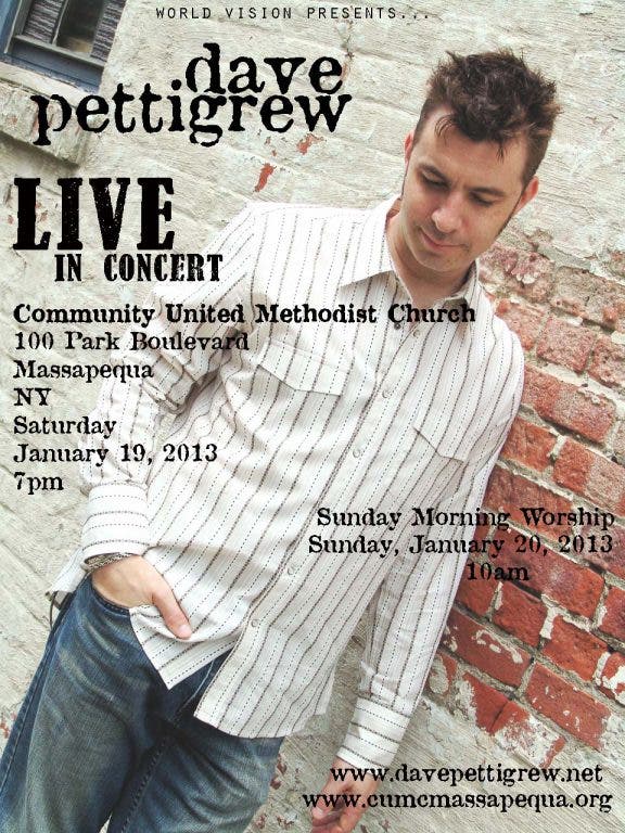 Dave Pettigrew Live in Concert at CUMC | Farmingdale, NY Patch