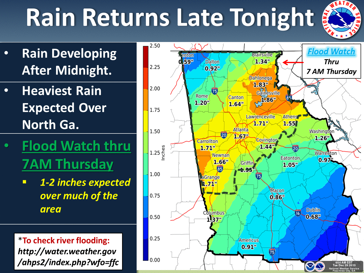 Flood Watch Extended Through Thursday | Buckhead, GA Patch