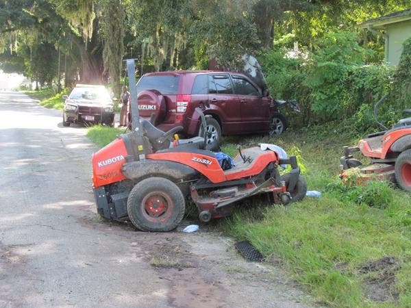 Pasco Employee Airlifted After Fiery Lawnmower Crash | Land O' Lakes ...