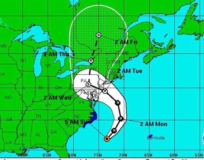 Sandy Still on Track to Strike New Jersey on Monday Evening | Ocean ...