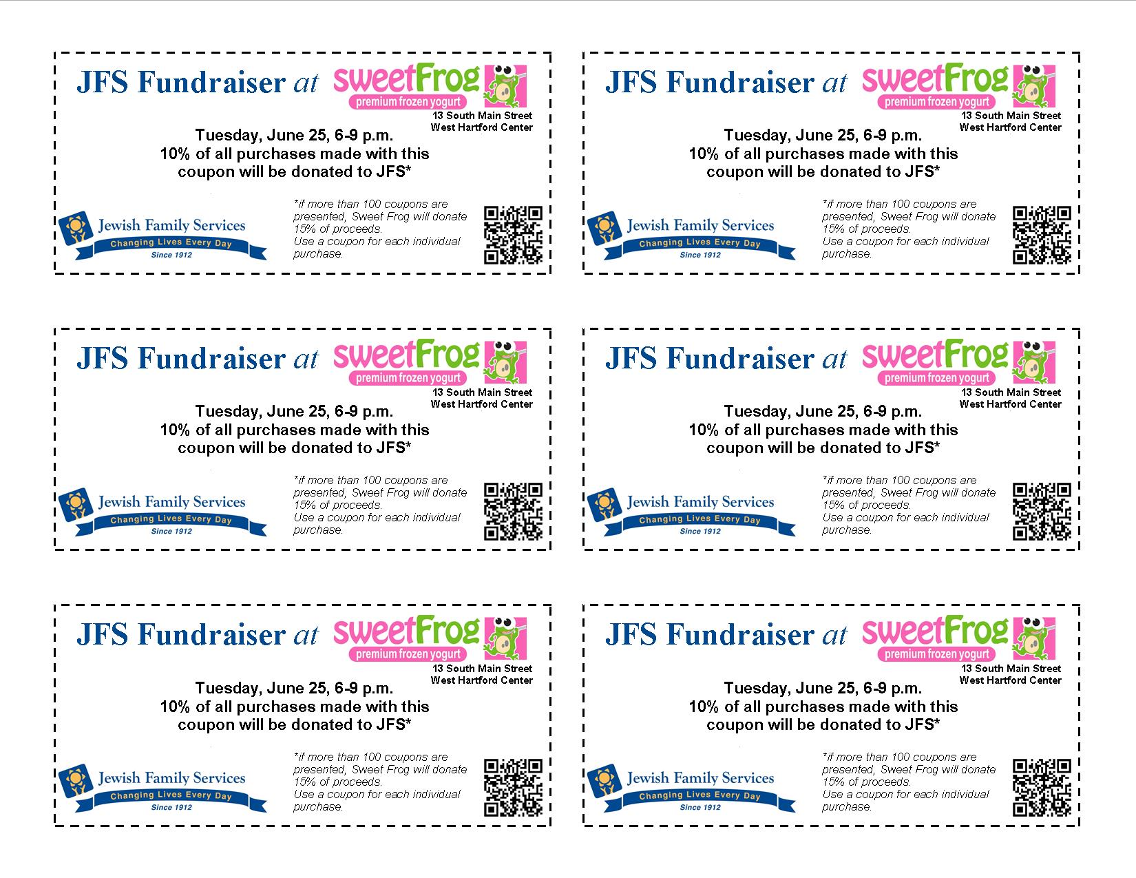 JFS Fundraiser at Sweet Frog | West Hartford, CT Patch