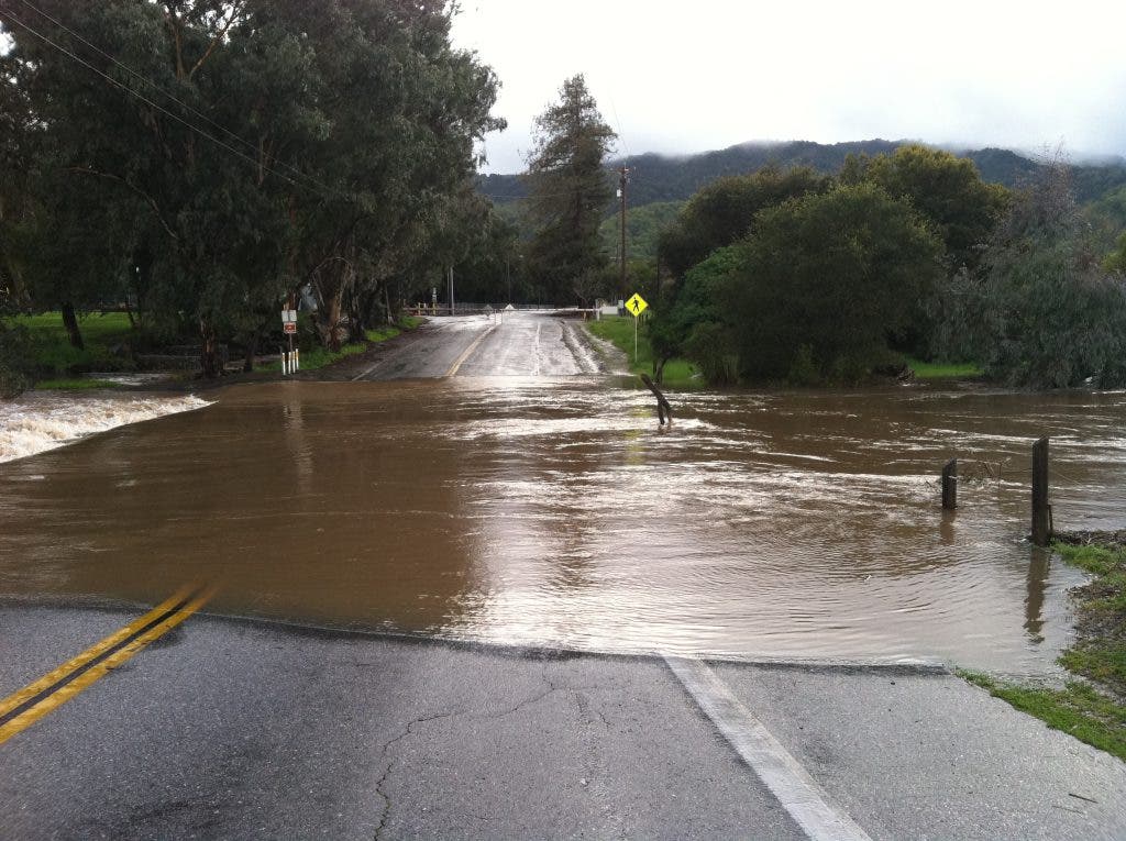 New Photos: Silva's Crossing Closed as Waters Rise in Uvas Creek ...