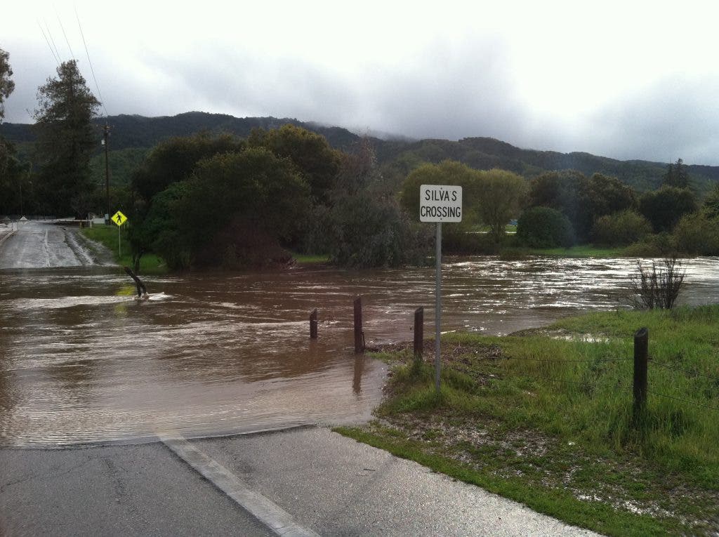 New Photos: Silva's Crossing Closed as Waters Rise in Uvas Creek ...