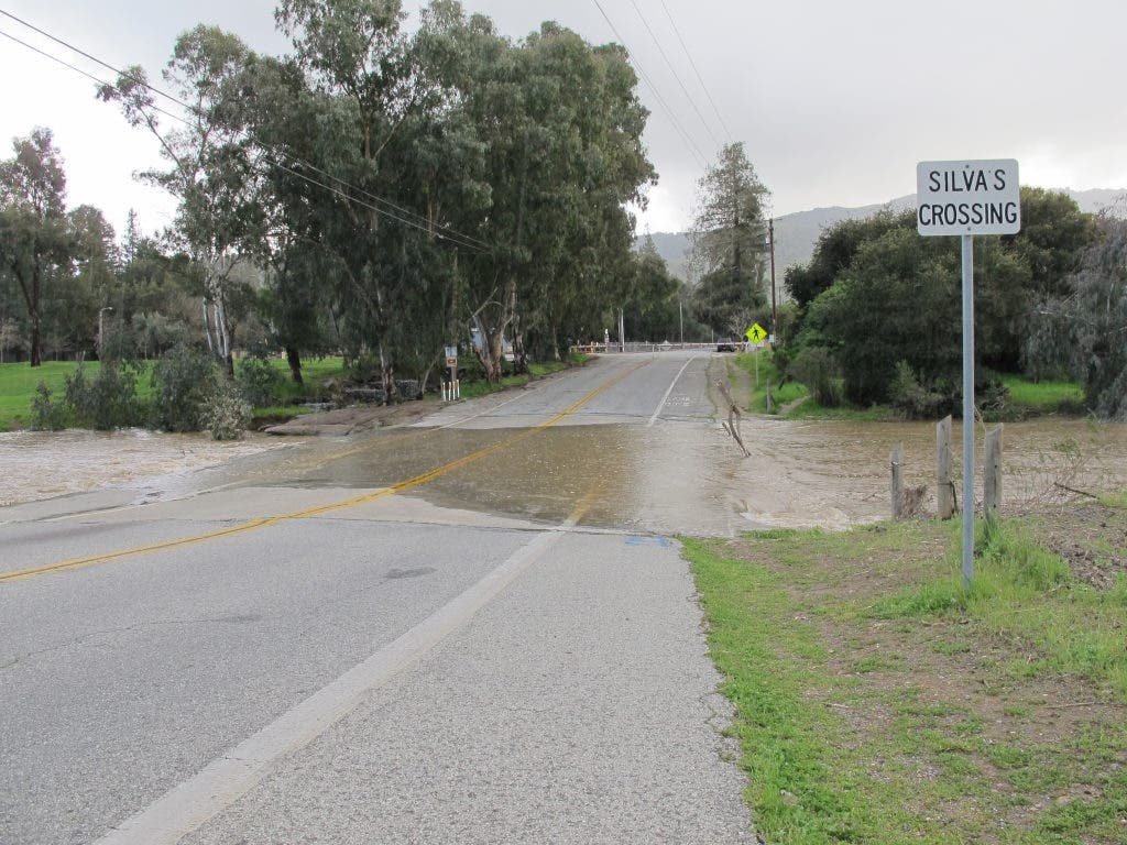 New Photos: Silva's Crossing Closed as Waters Rise in Uvas Creek ...