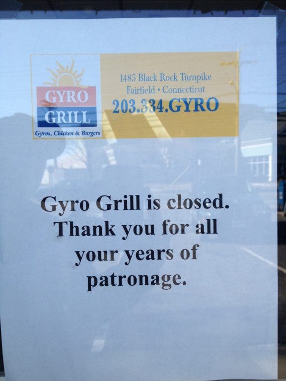 Good-Bye, Gyro Grill | Fairfield, CT Patch