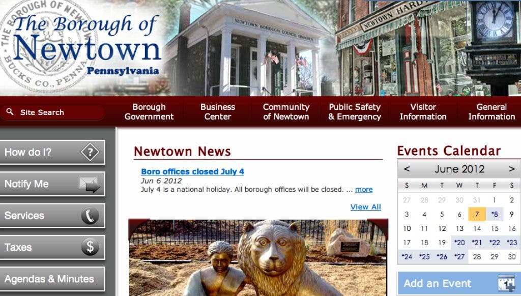 Check Out the New Borough Website | Newtown, PA Patch