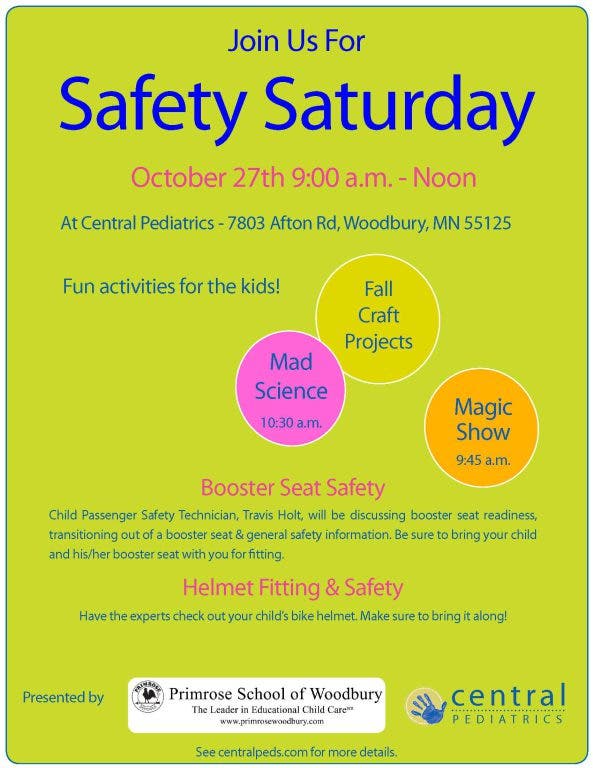 Safety Saturday at Central Pediatrics - Woodbury | Woodbury, MN Patch
