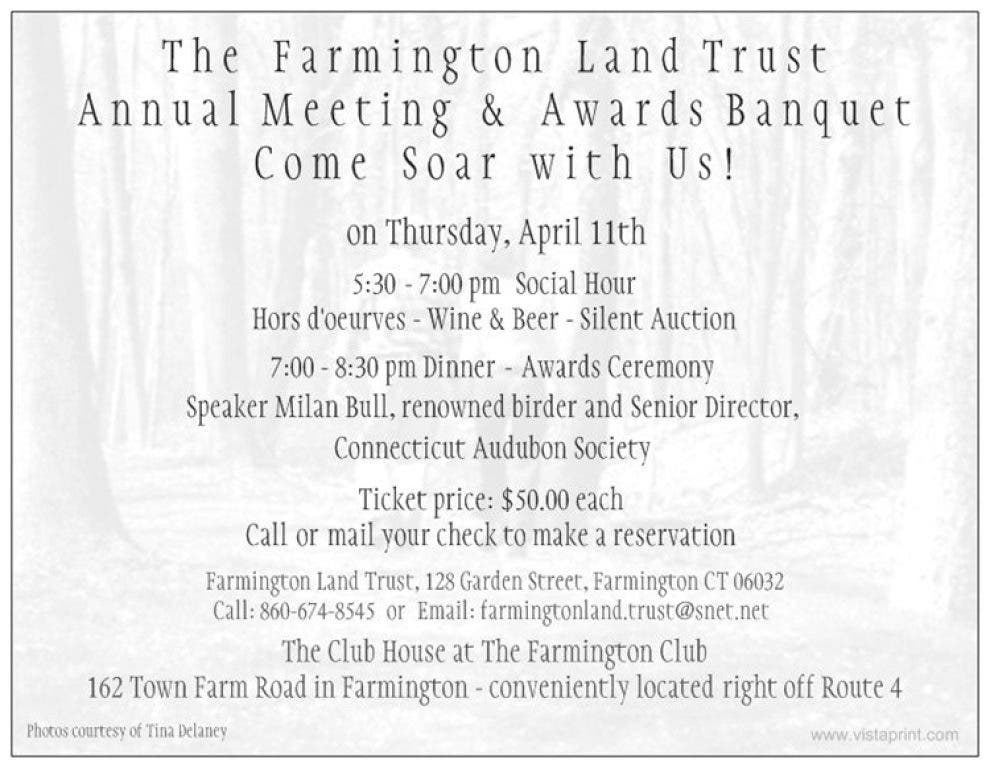 Come Soar with Us! Farmington Land Trust Annual Meeting - Honoring Bea ...