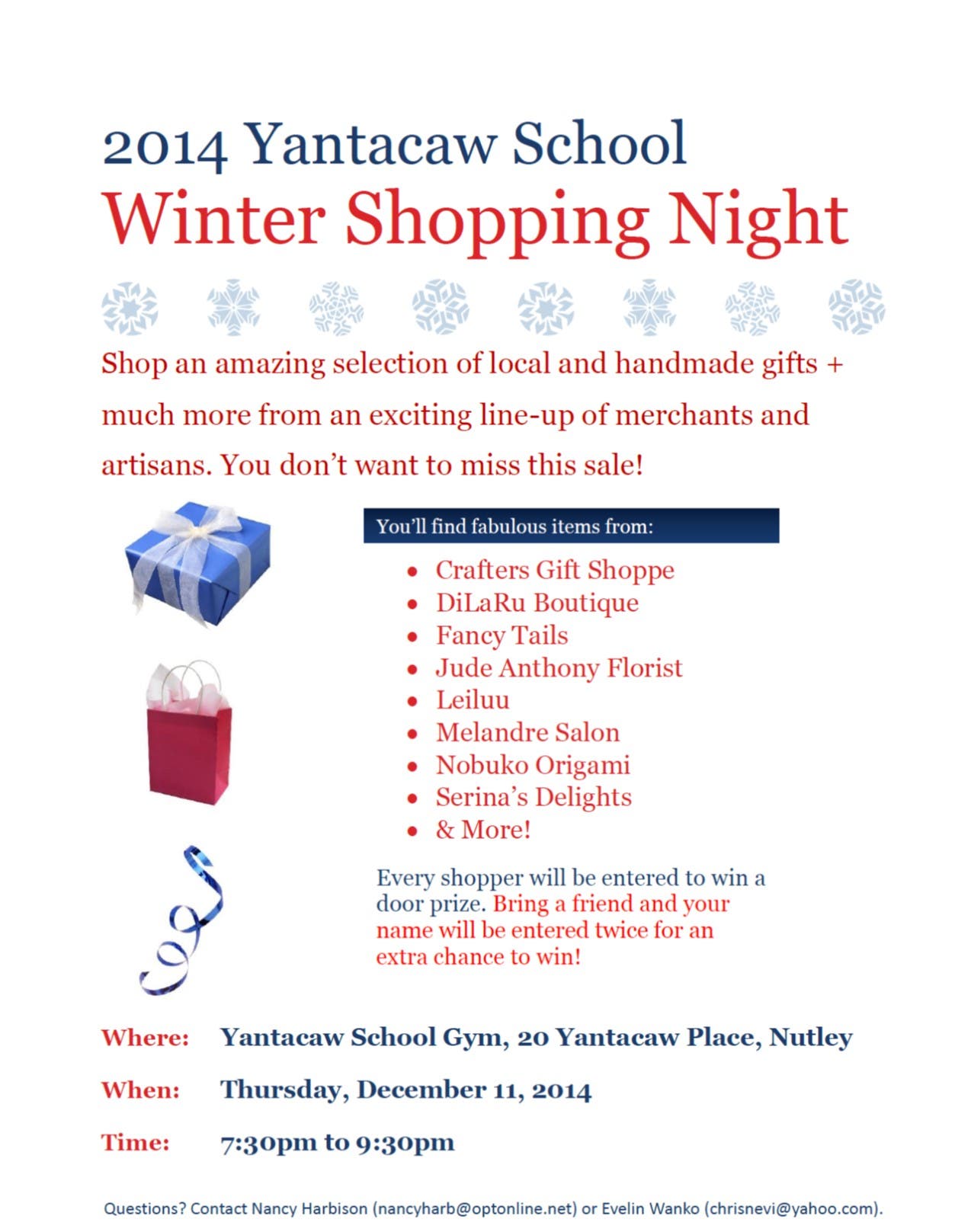 Shop an exciting selection of gifts at Yantacaw School's Dec 11th ...