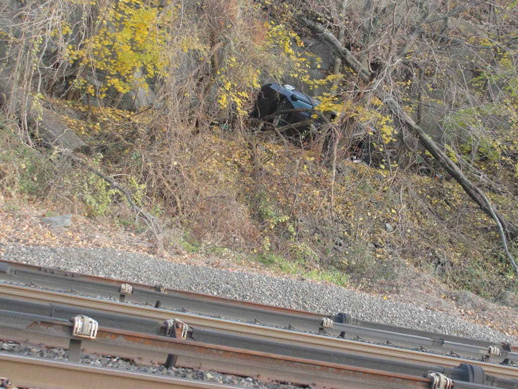 Car Plunges Off Cliff, Lands Near Train Tracks | Rivertowns, NY Patch