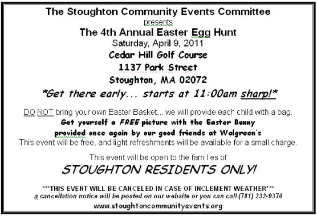Stoughton 4th Annual Easter Egg Hunt | Stoughton, MA Patch