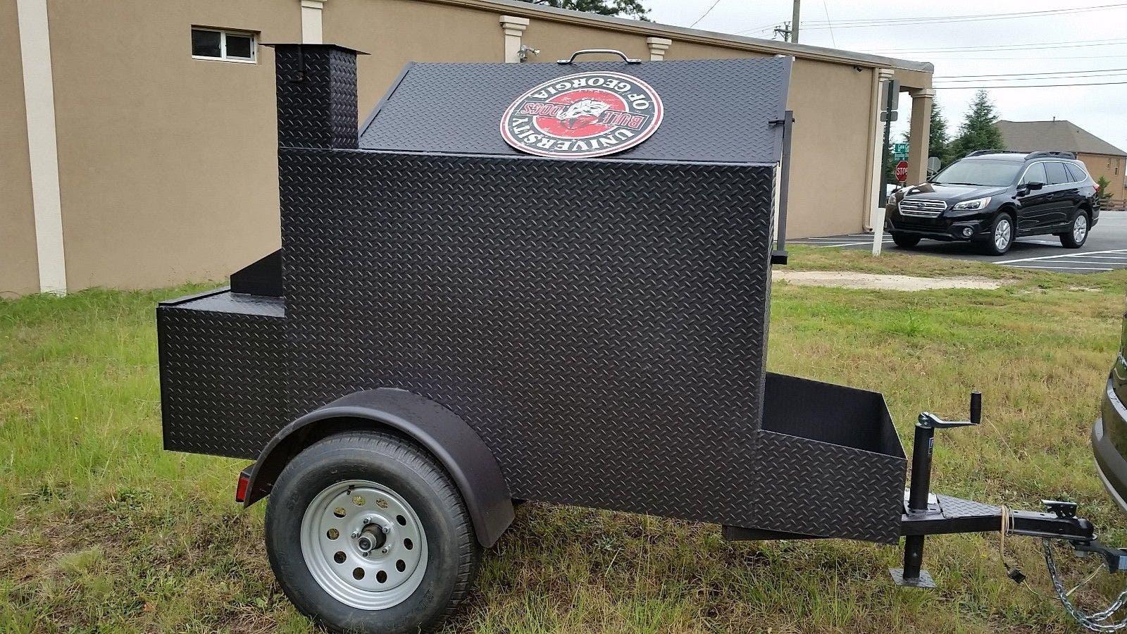 Football Tailgate BBQ Smoker Cooker Grill Competition Trailer Delivery ...