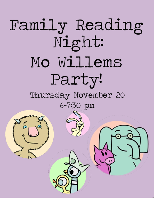 Family Reading Night: Mo Willems Party | Palos, IL Patch