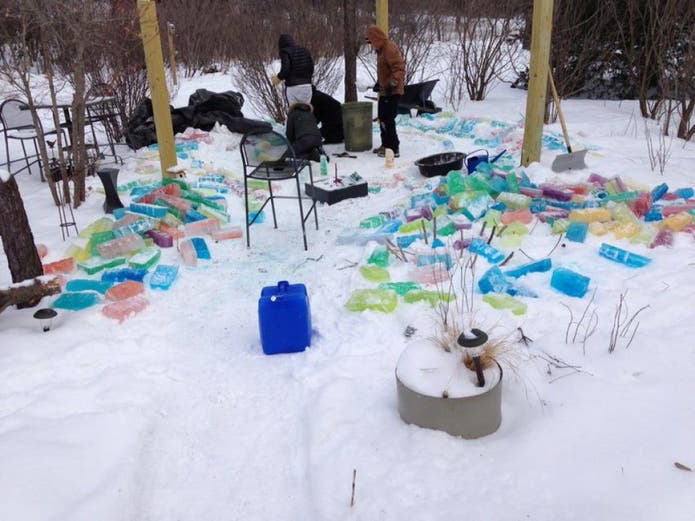 Hudson Neighbors Build Multi-Colored Igloo | Hudson, WI Patch