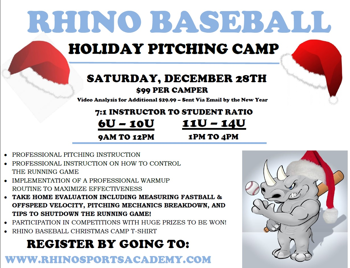 RHINO BASEBALL XMAS PITCHING CAMP | Bolingbrook, IL Patch