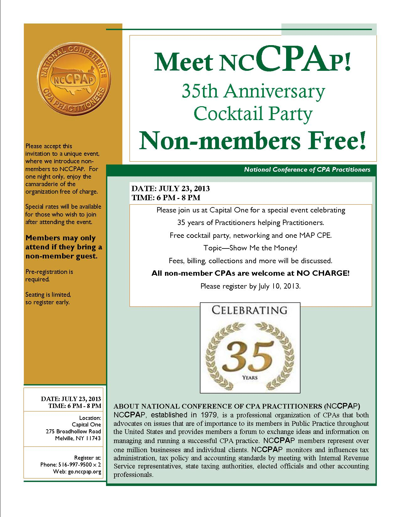 National Conference of CPA Practitioners 35th Anniversary Cocktail ...