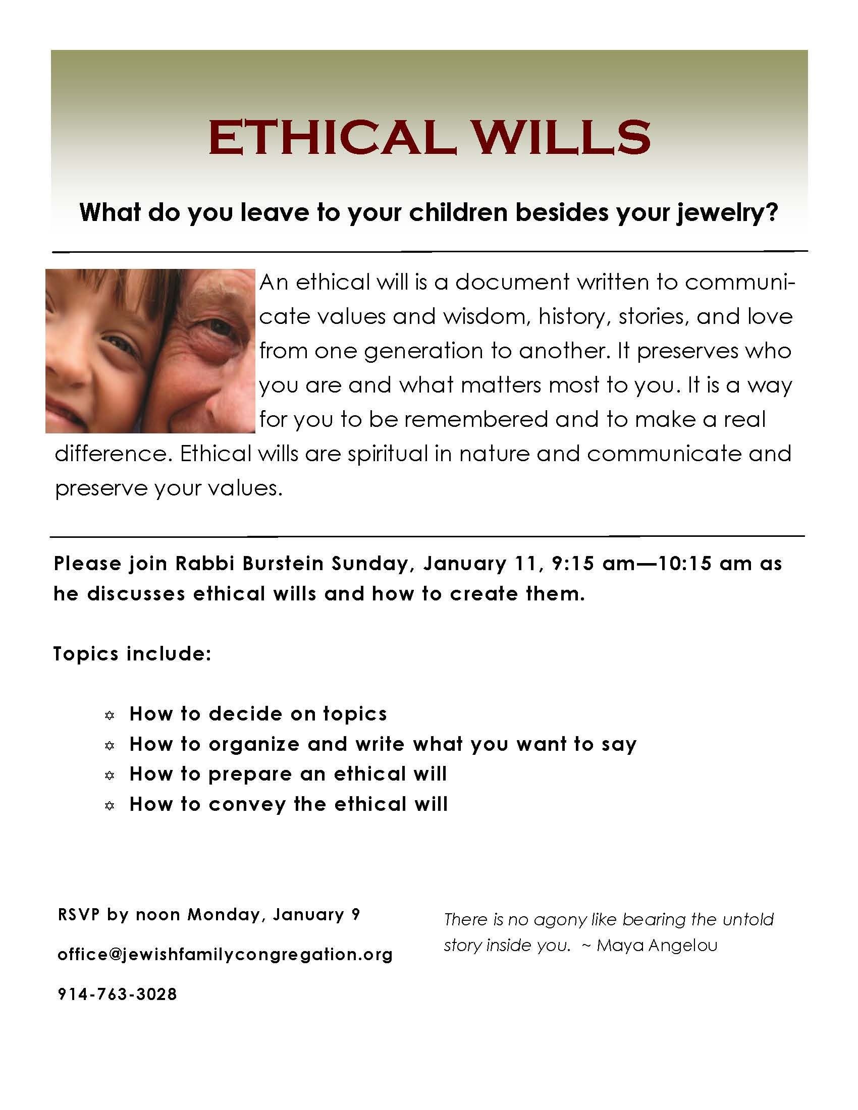 Ethical Wills - What do you leave to your children besides your jewelry ...