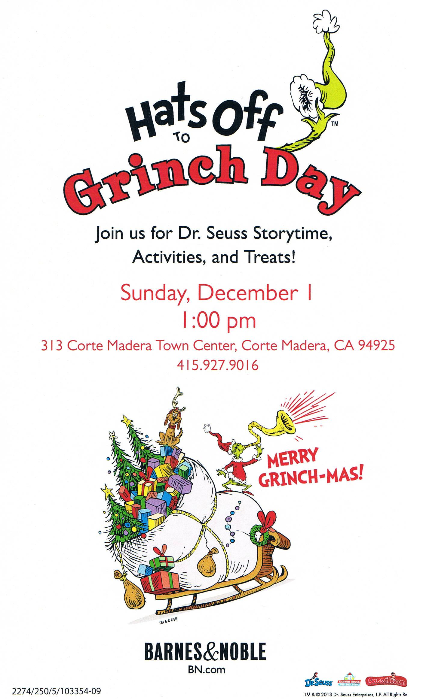 Grinch Day: Grow Your Heart Three Sizes! | Larkspur, CA Patch