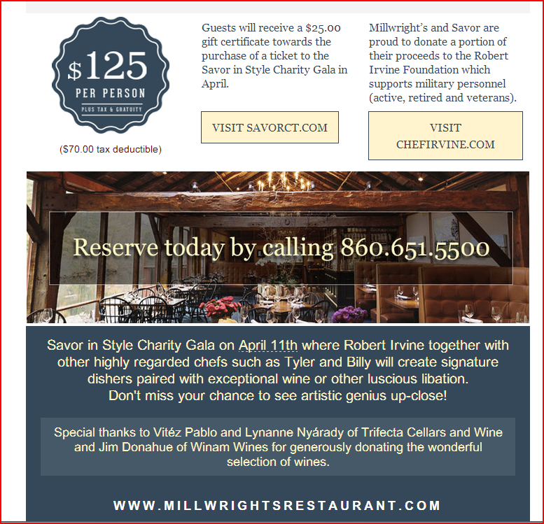 Tyler Anderson and Billy Grant at Millwright's Restaurant | Simsbury ...