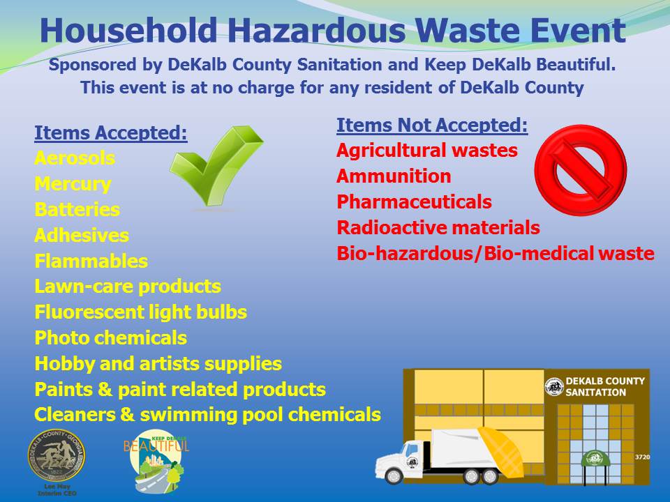 Keep DeKalb Beautiful is hosting its Spring HHW Event! | Tucker, GA Patch