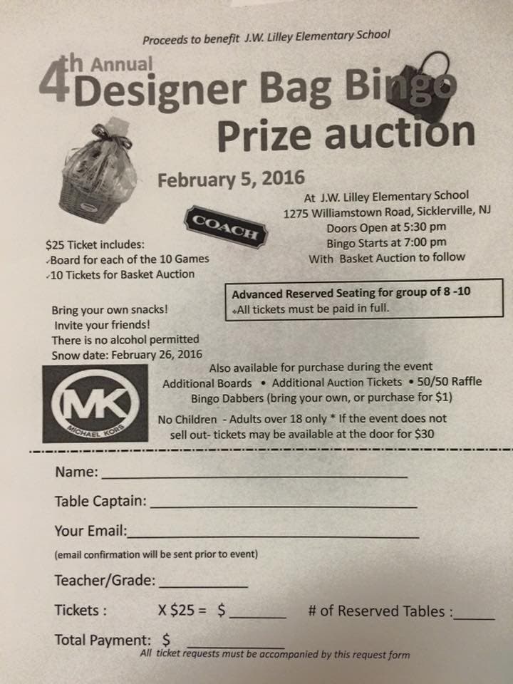 Designer Bag Bingo and Basket Raffle! | Gloucester Township, NJ Patch