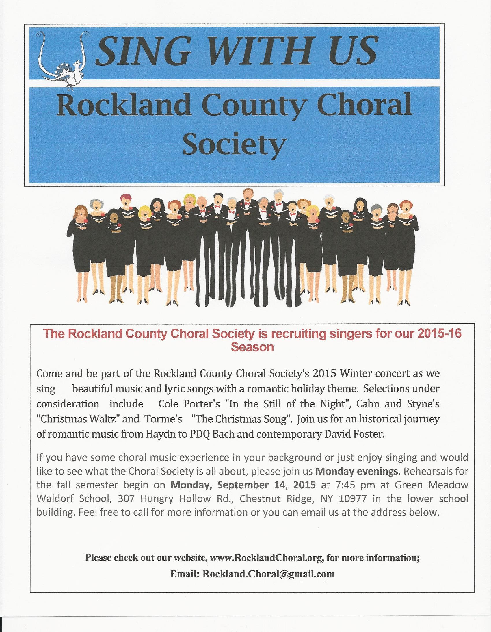 SINGERS WANTED! | New City, NY Patch