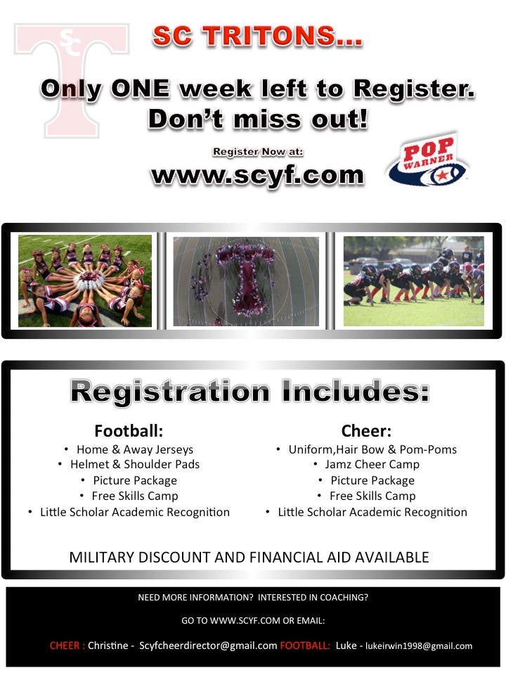 Pop Warner Football and Cheer Registration | Oceanside, CA Patch
