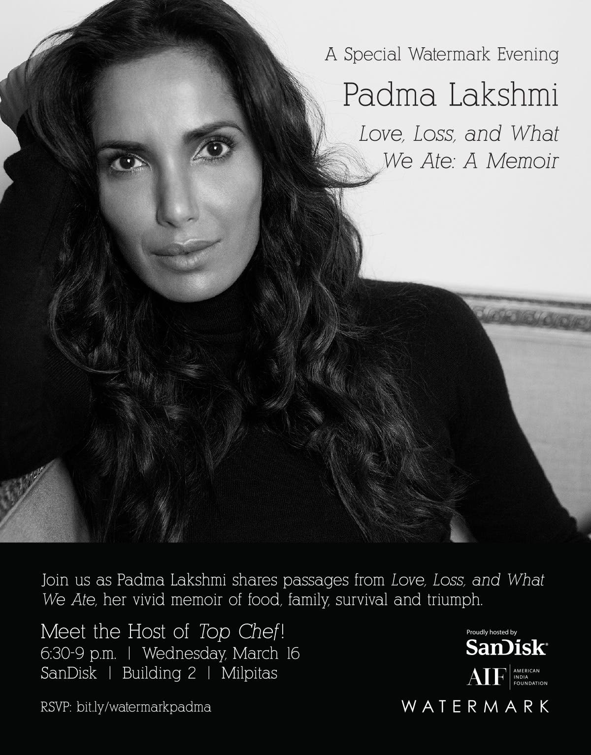 Padma Lakshmi Book Signing: Love, Loss, and What We Ate | Fremont, CA Patch