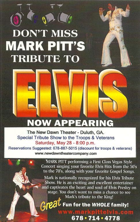 "Mark Pitts Elvis and his Tribute to the Troops" | Duluth, GA Patch