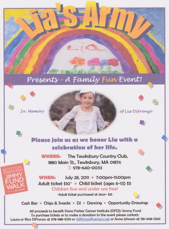 Celebration and Remembrance of Lia DiFronzo's Life | Tewksbury, MA Patch