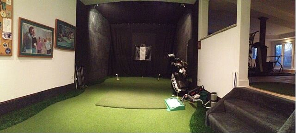House Wow: Indoor Golf Driving Range in Elegant Red Brick Home | Mokena ...