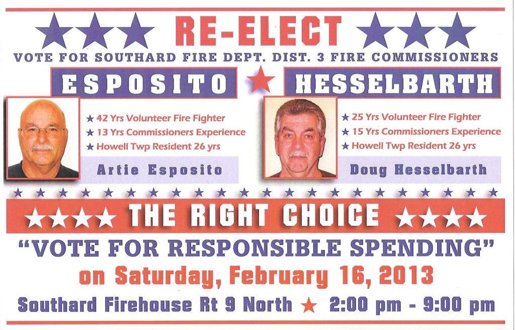 Howell Fire District #3 Fire Commissioners Election | Howell, NJ Patch