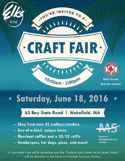 Craft Fair - June 18, 2016 Wakefield Elks - Shop from 50 Crafters ...