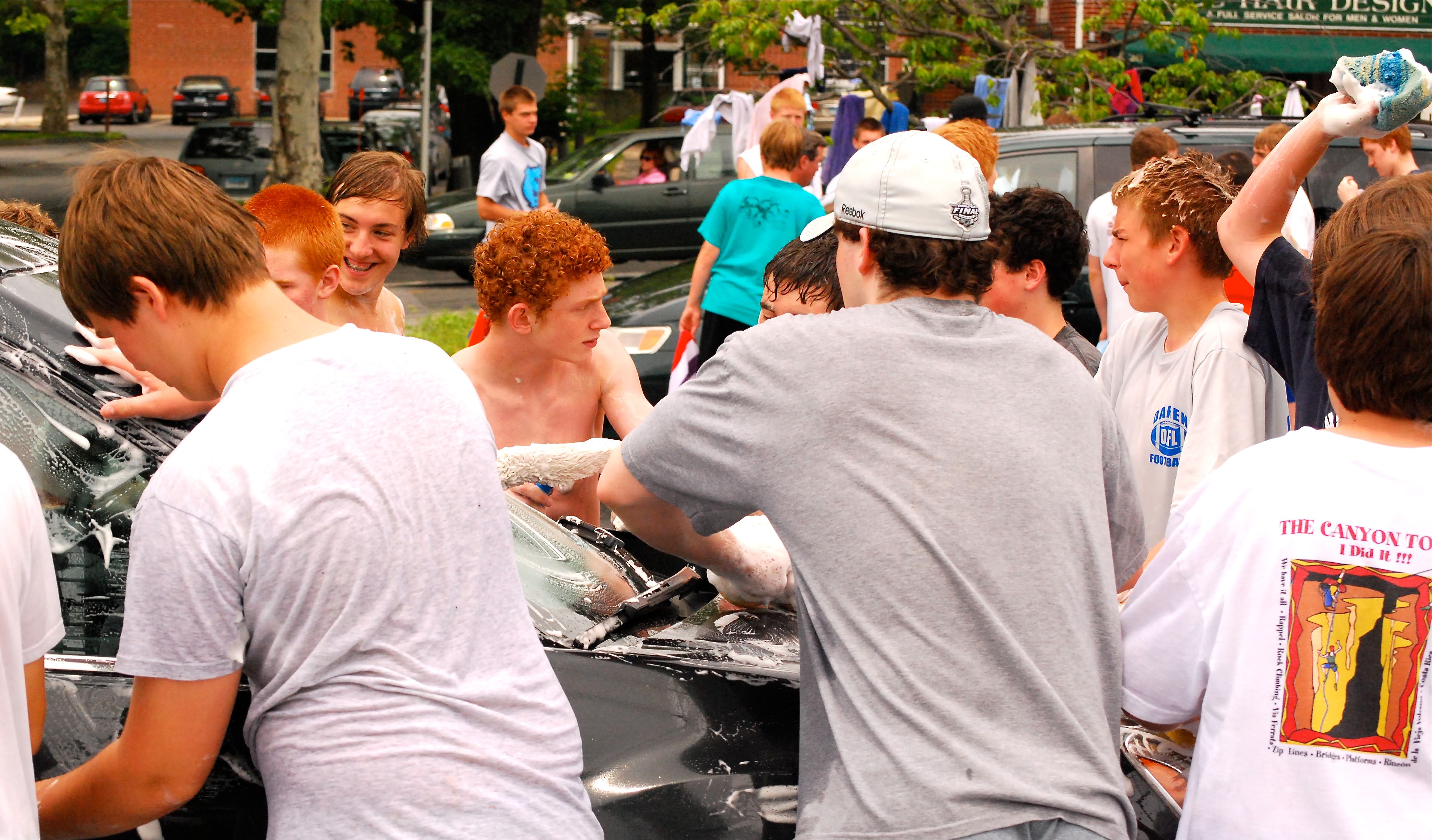 Slideshow: DHS Football Team Car Wash Cleans Up | Darien, CT Patch