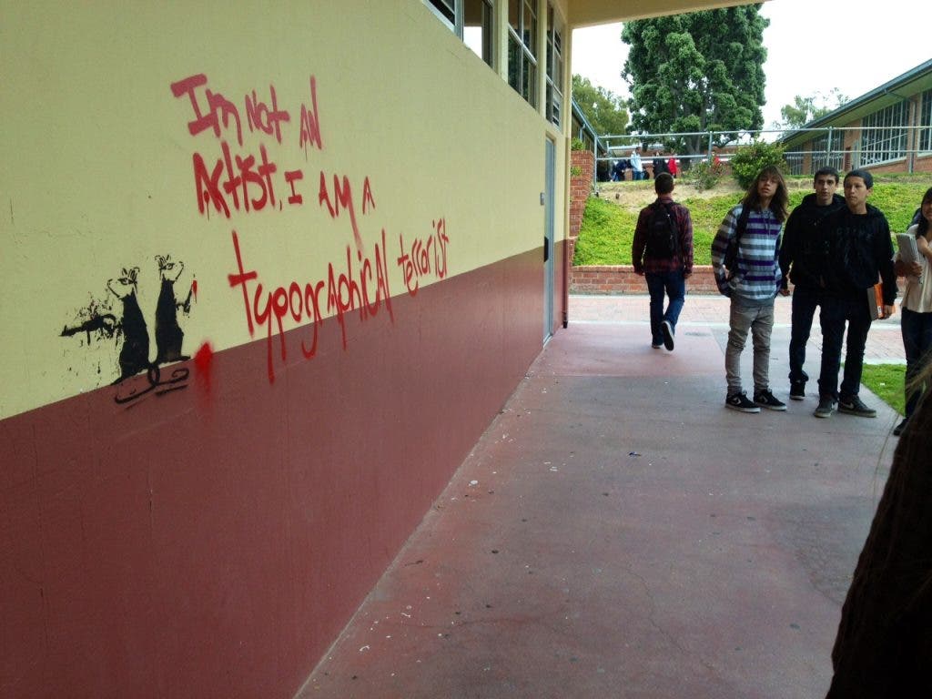 Banksy-Inspired Graffiti Hits RUHS | Redondo Beach, CA Patch