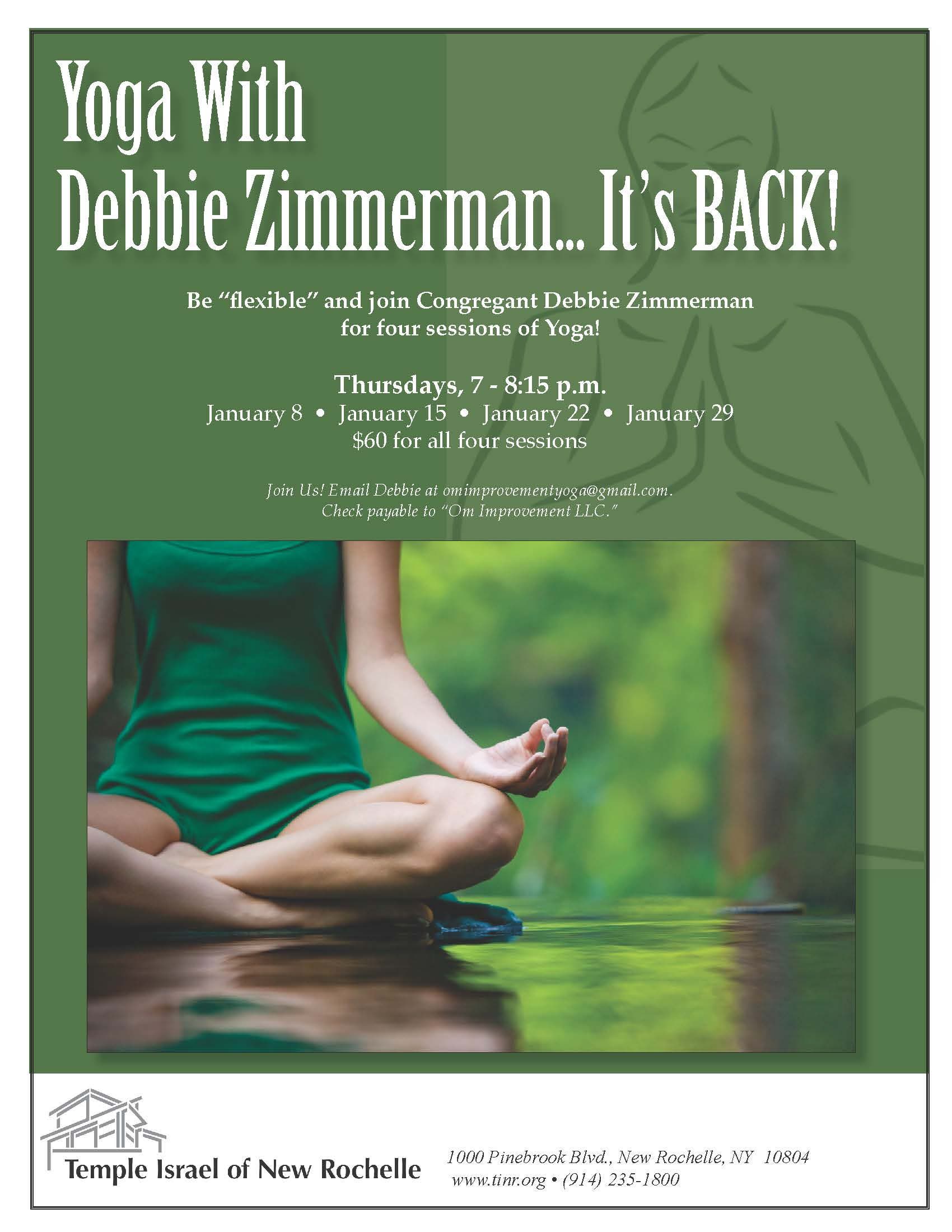 Temple Israel of New Rochelle "Yoga With Debbie Zimmerman" | New ...