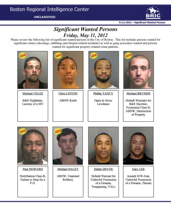 Boston Update "Most Wanted" List | West Roxbury, MA Patch