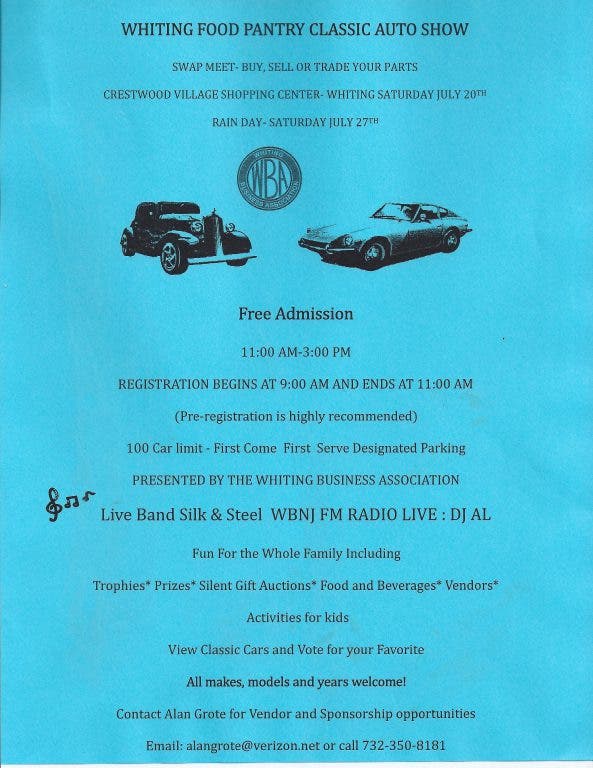 Whiting Food Pantry Classic Auto Show | Manchester, NJ Patch