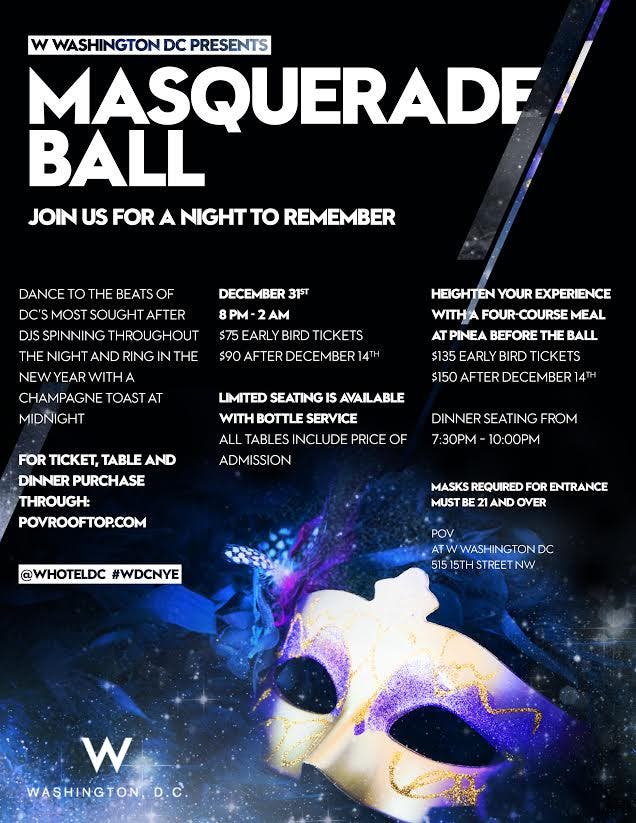 New Year's Eve Masquerade Ball at W Washington DC | Potomac, MD Patch