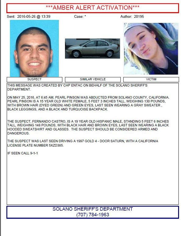 Amber Alert For Pearl Pinson Remains Active | Napa Valley, CA Patch
