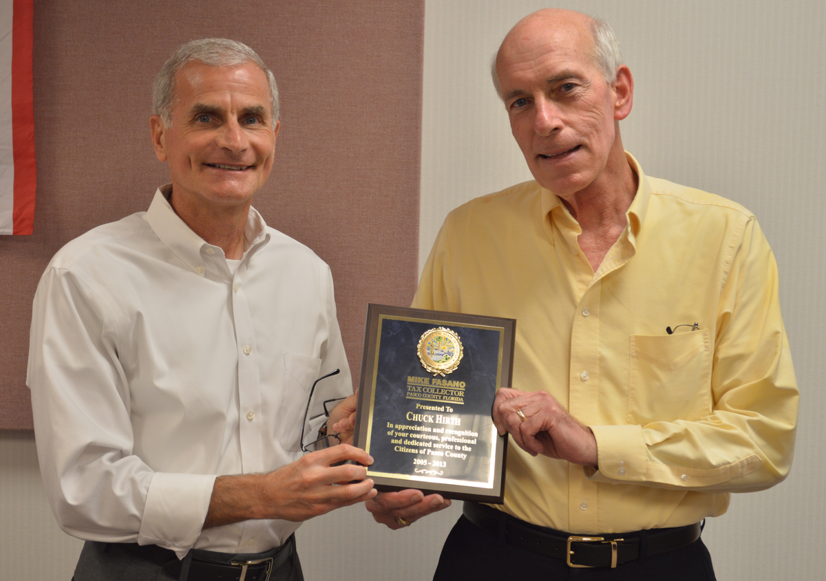 Pasco Tax Collector Mike Fasano Recognizes the Retirement of Director ...