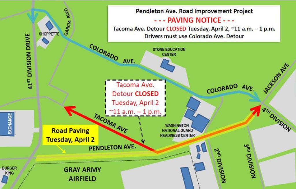 Road Work Affects Drivers On and Near Joint Base Lewis-McChord Starting ...