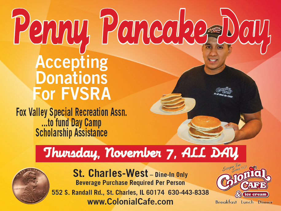 Penny Pancakes at Colonial Cafe for Fox Valley Special Rec Association ...