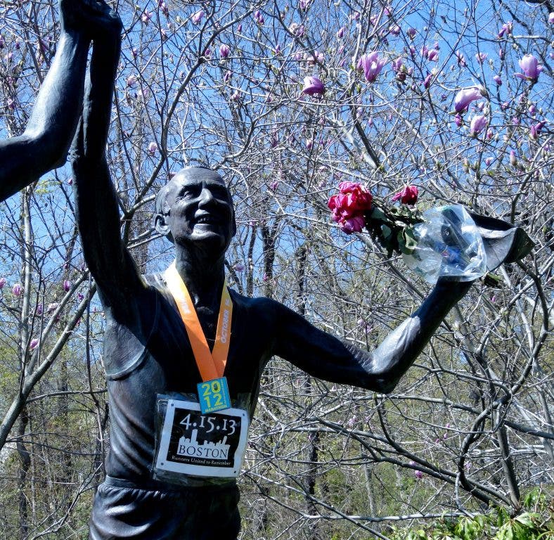 Marathon Memorial Grows at Newton's Johnny Kelley Statue | Newton, MA Patch