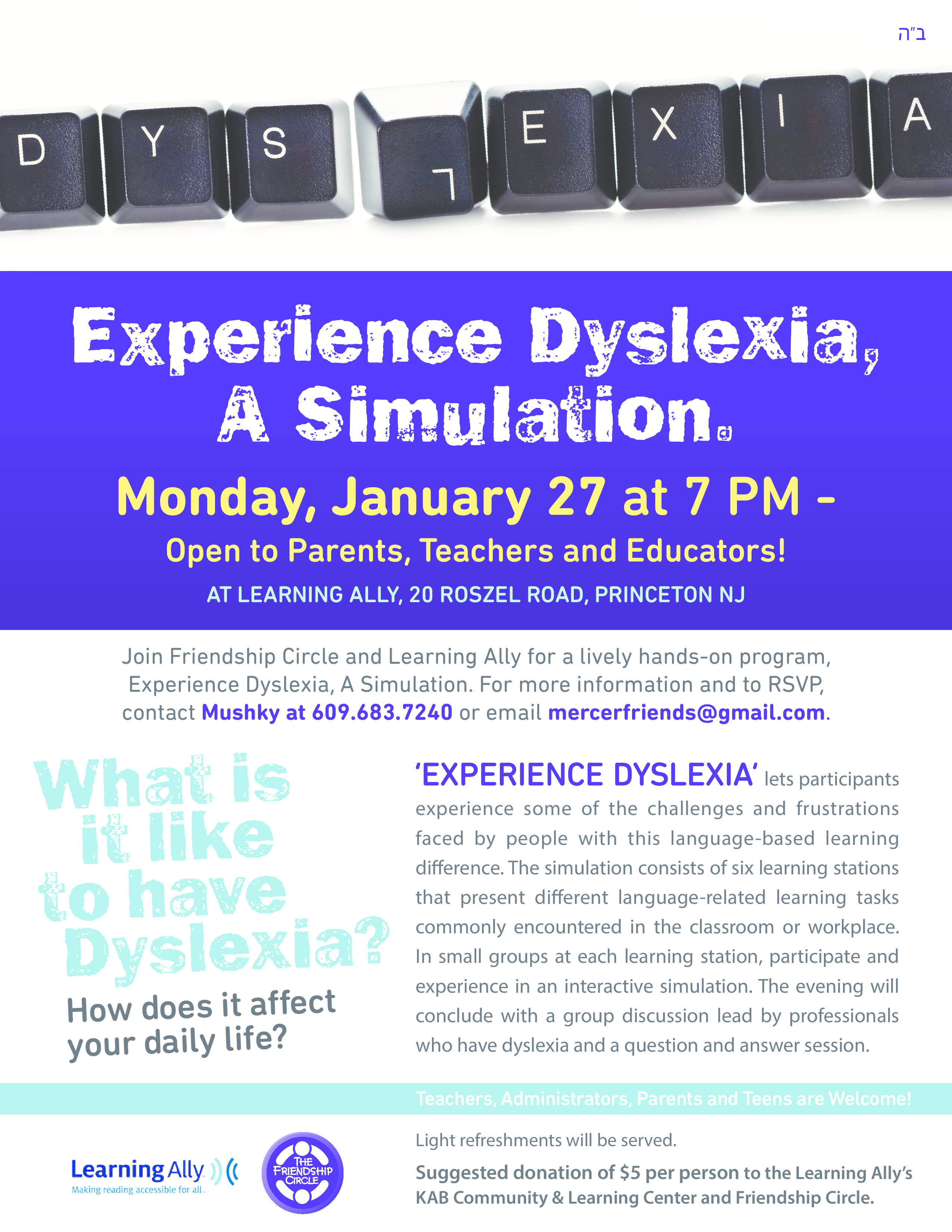 'Experience Dyslexia' Simulation | Princeton, NJ Patch