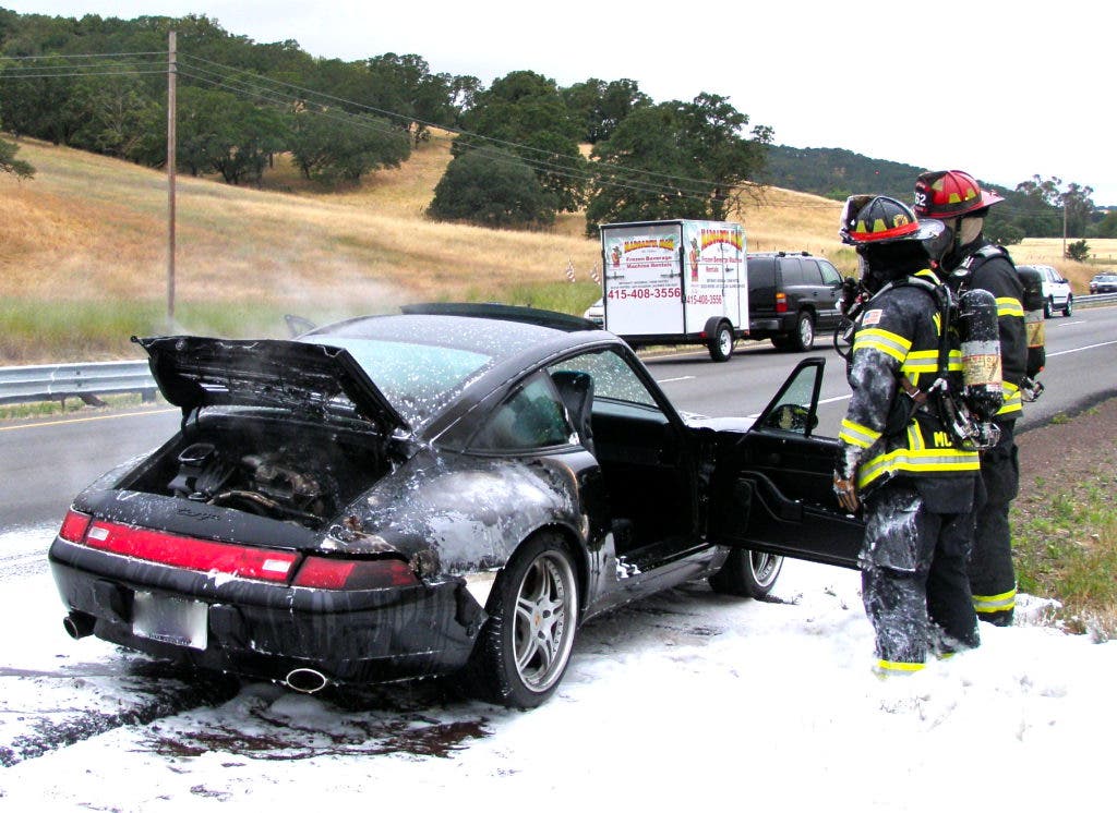 Porsche Bursts Into Flames on Highway 101 | Novato, CA Patch