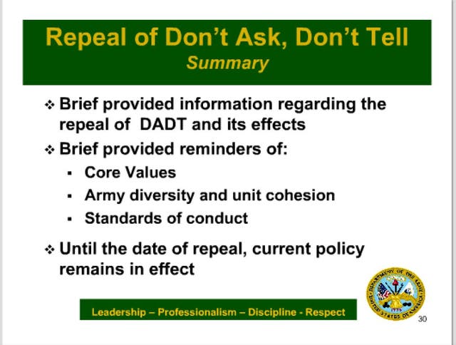 Soldiers Learn Rules of 'Don't Ask, Don't Tell' repeal | Fort Bragg, NC ...